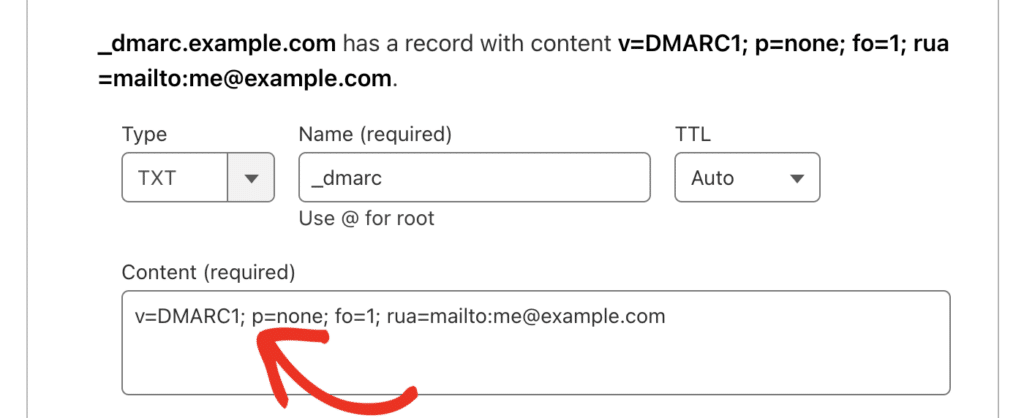 Adding a DMARC Record