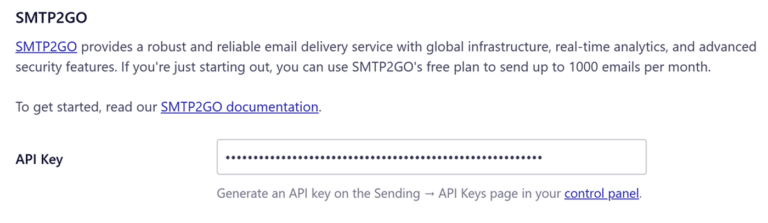 Setting Up the SMTP2GO Mailer